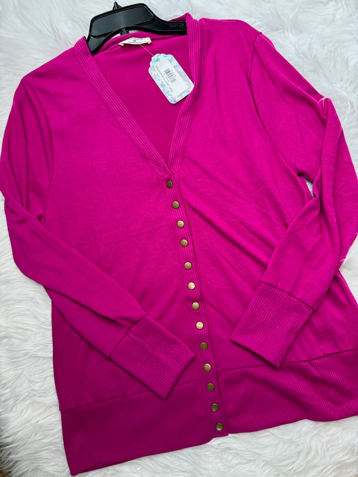 SNAP CARDI PLUS MAGENTA – The Cotton Tease